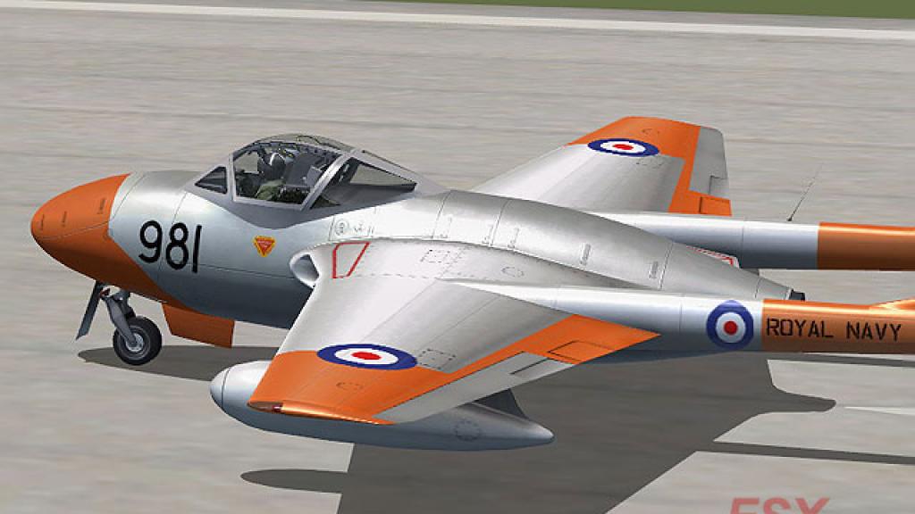 de Havilland Vampire T.11 for FSX/FS2004 by Virtavia