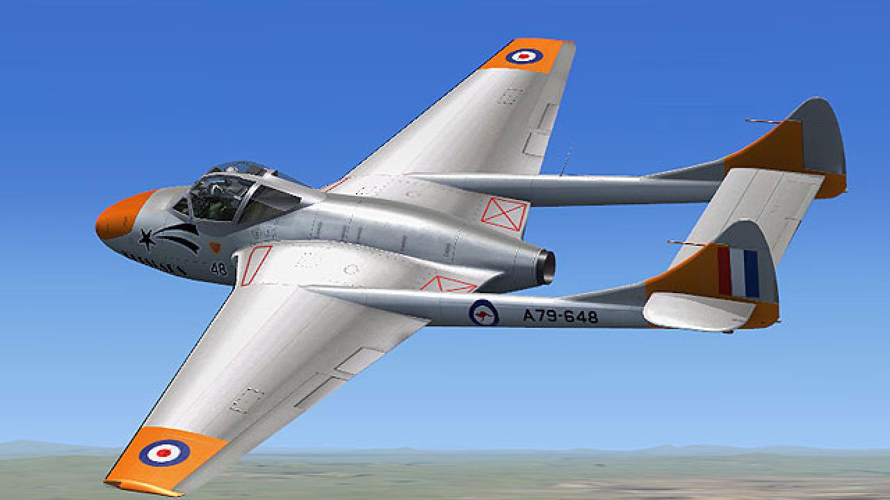 de Havilland Vampire T.11 for FSX/FS2004 by Virtavia