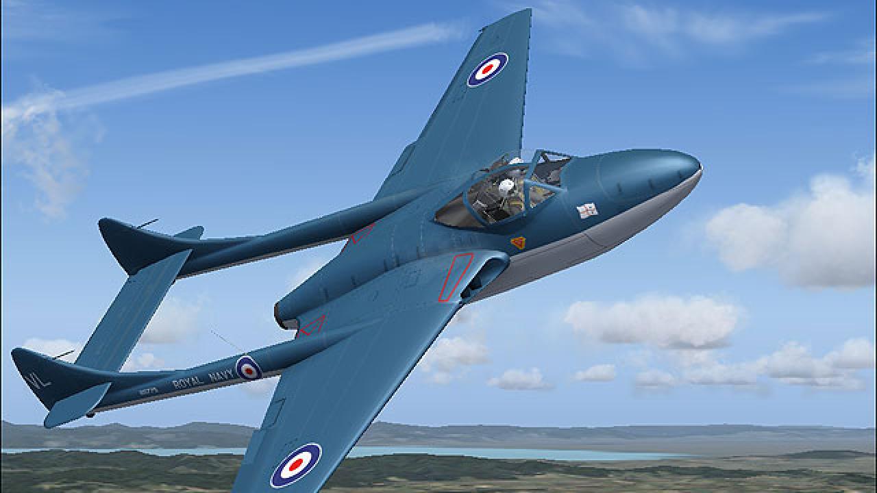 de Havilland Vampire T.11 for FSX/FS2004 by Virtavia