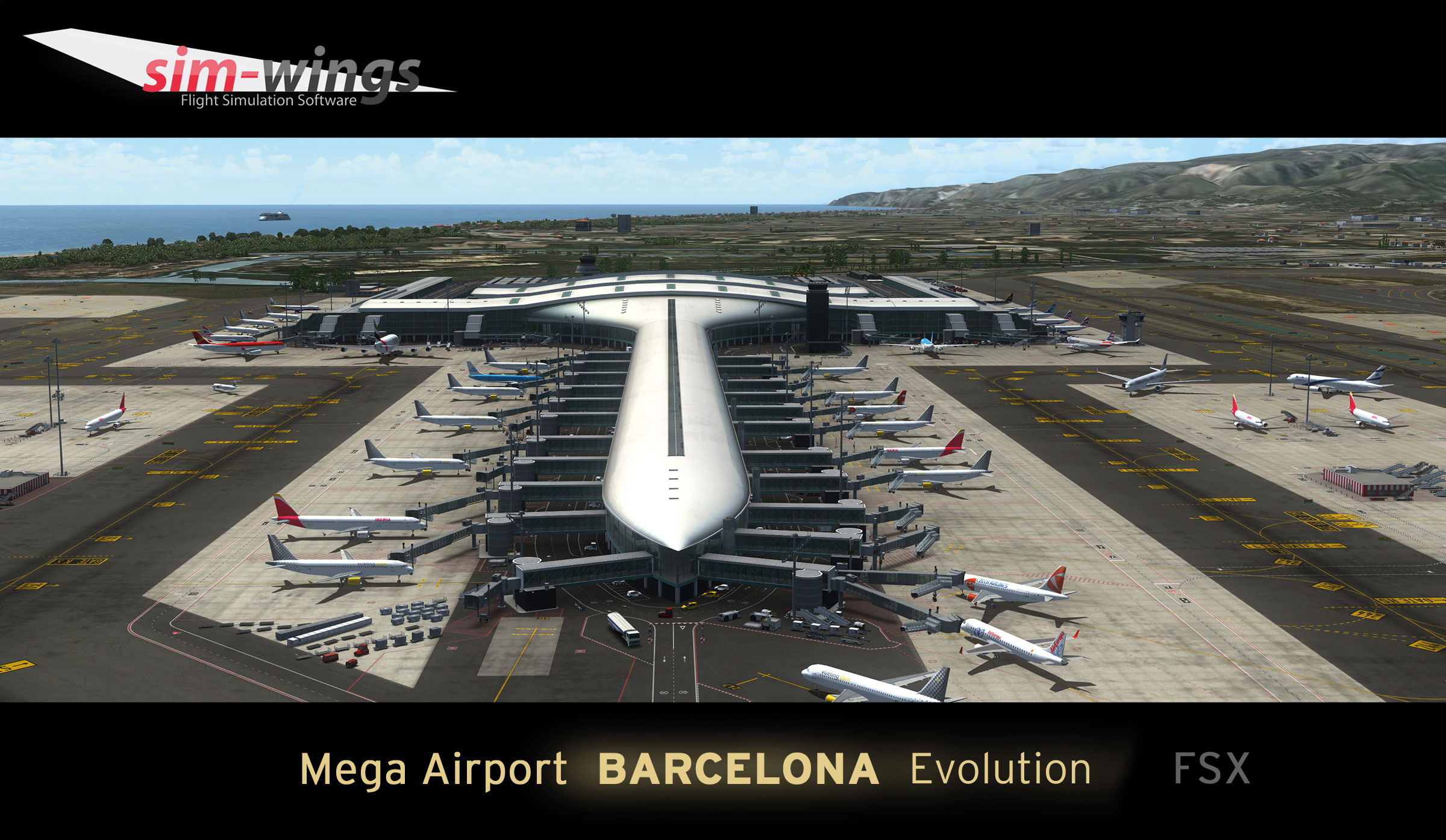 Mega Airport Barcelona Evolution Scenery for FSX by Aerosoft