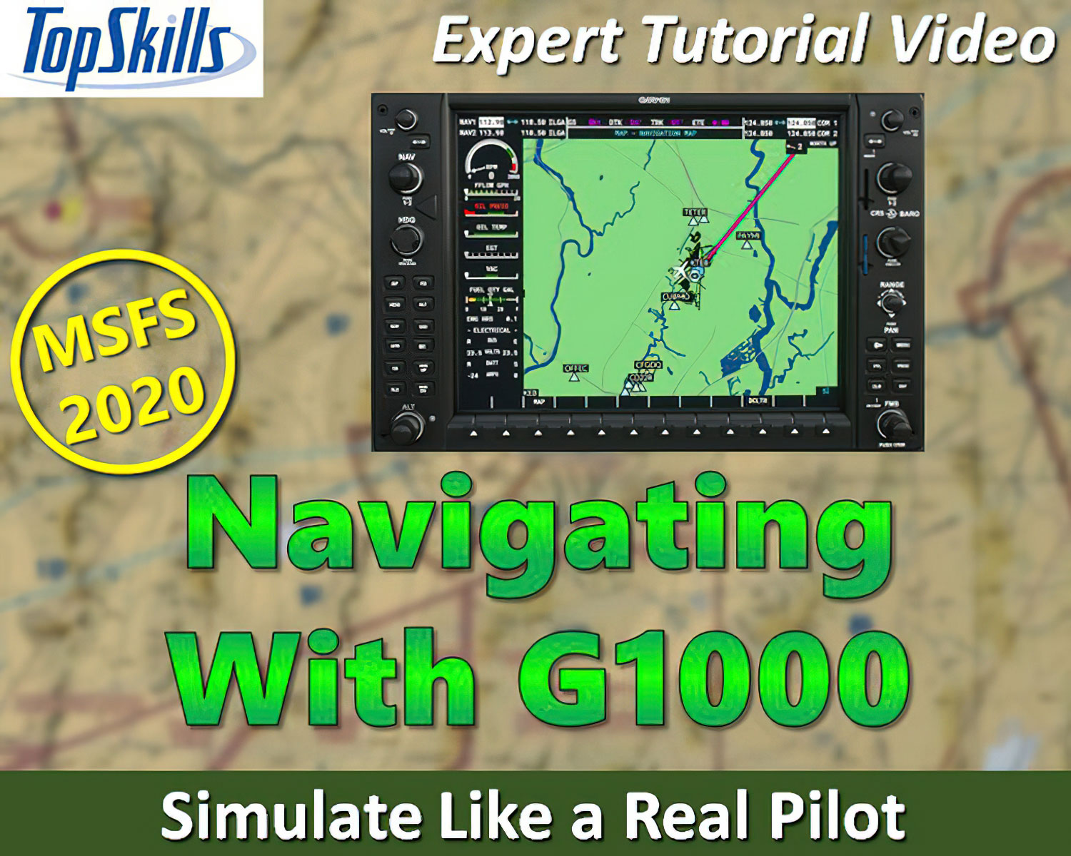 Navigating With the G1000 Glass Panel in MSFS (2020) Tutorial Video by TopSkills