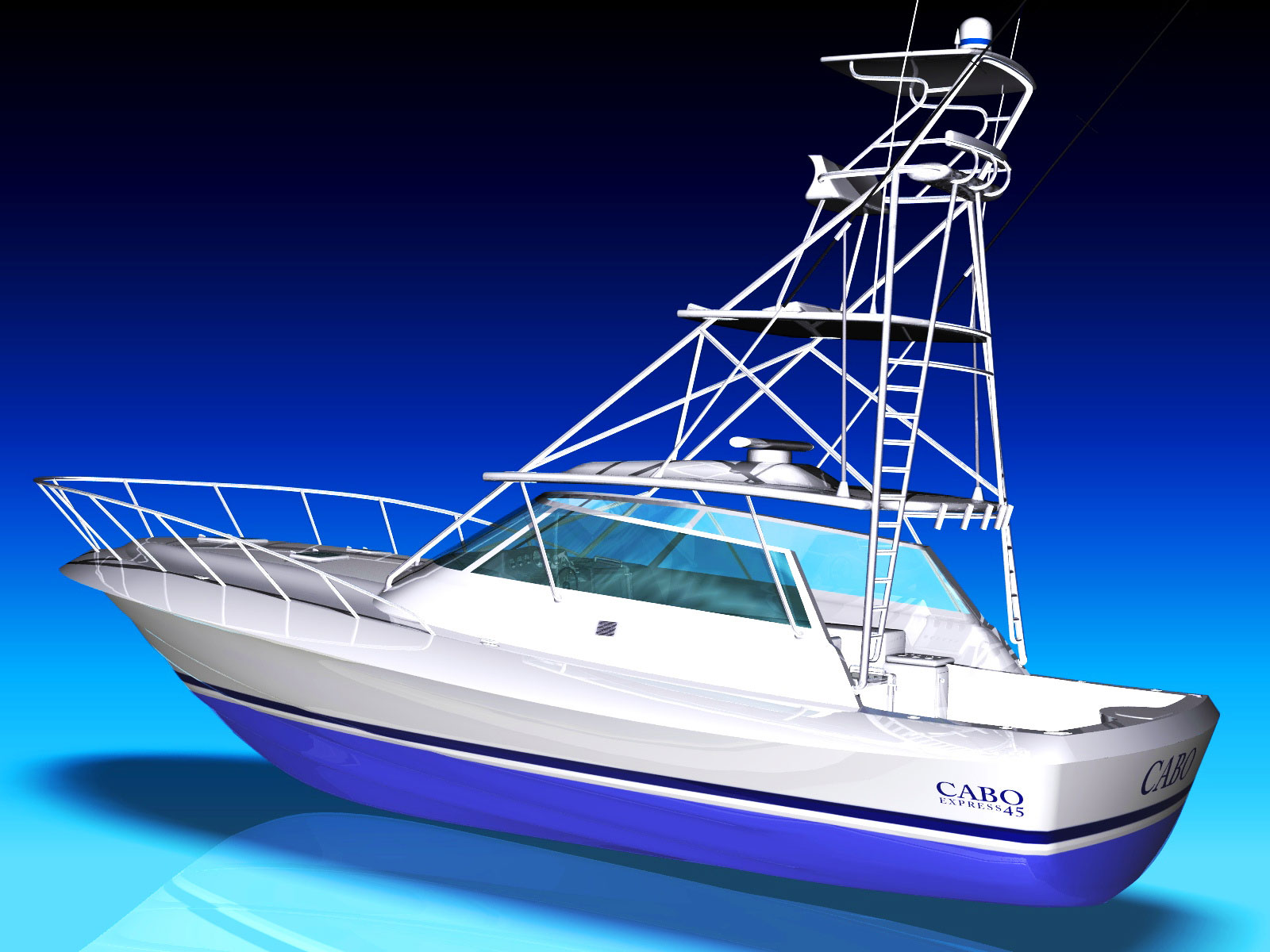 Cabo 45 Express Fishing Yacht for FSX by Deltasim Studio