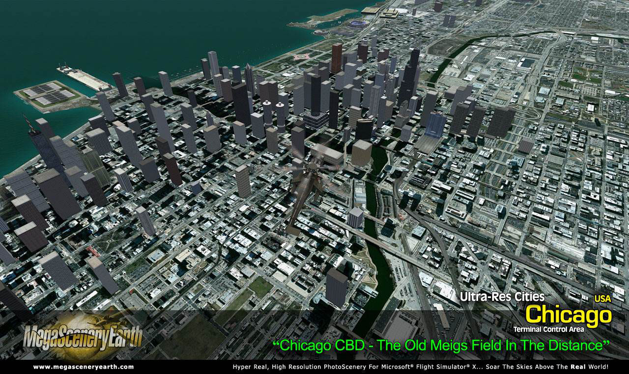 Chicago Photoreal Scenery Ultra-Res Cities for FSX/P3D by PC Aviator