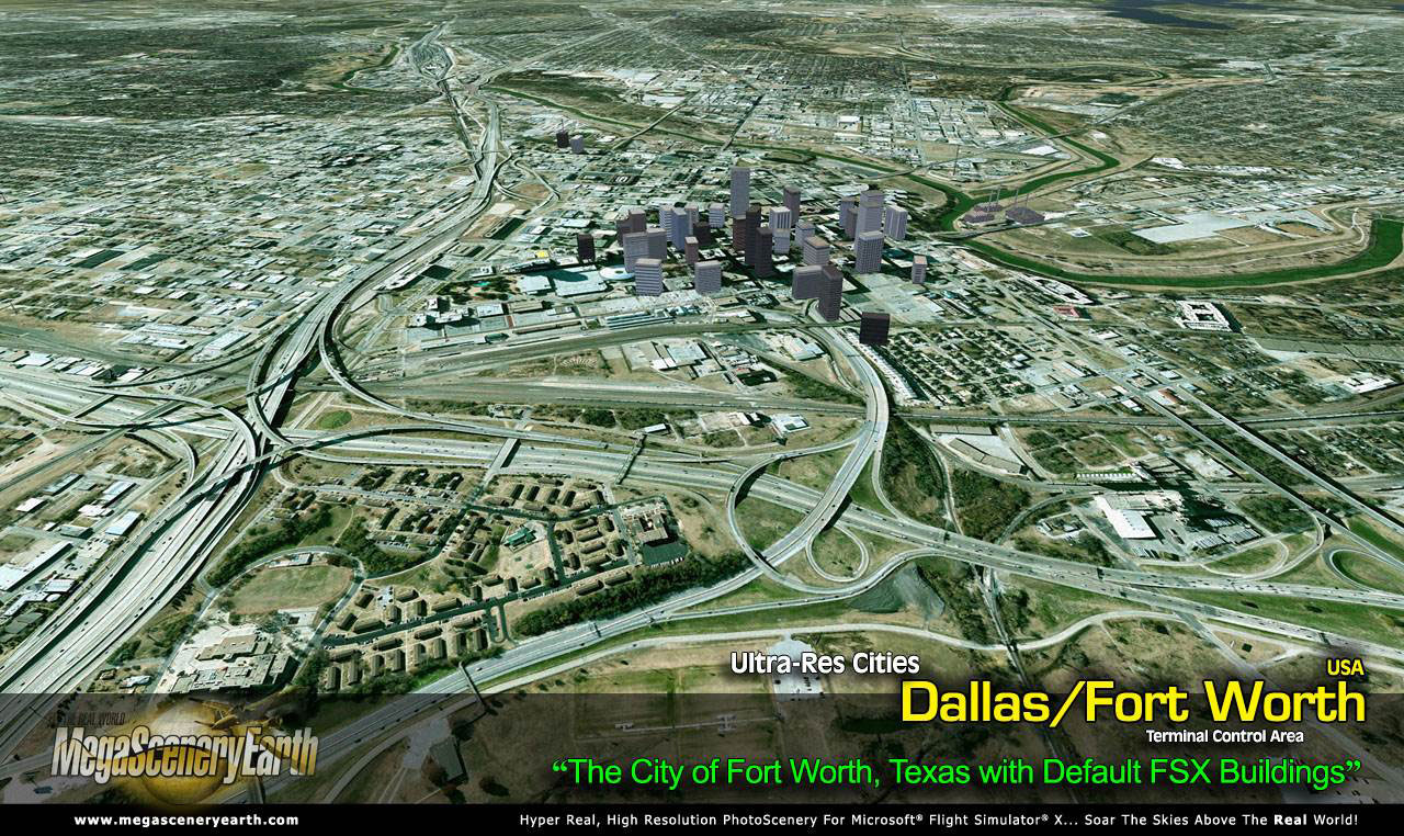 Dallas/Fort Worth Photoreal Scenery Ultra-Res Cities for FSX/P3D by PC ...
