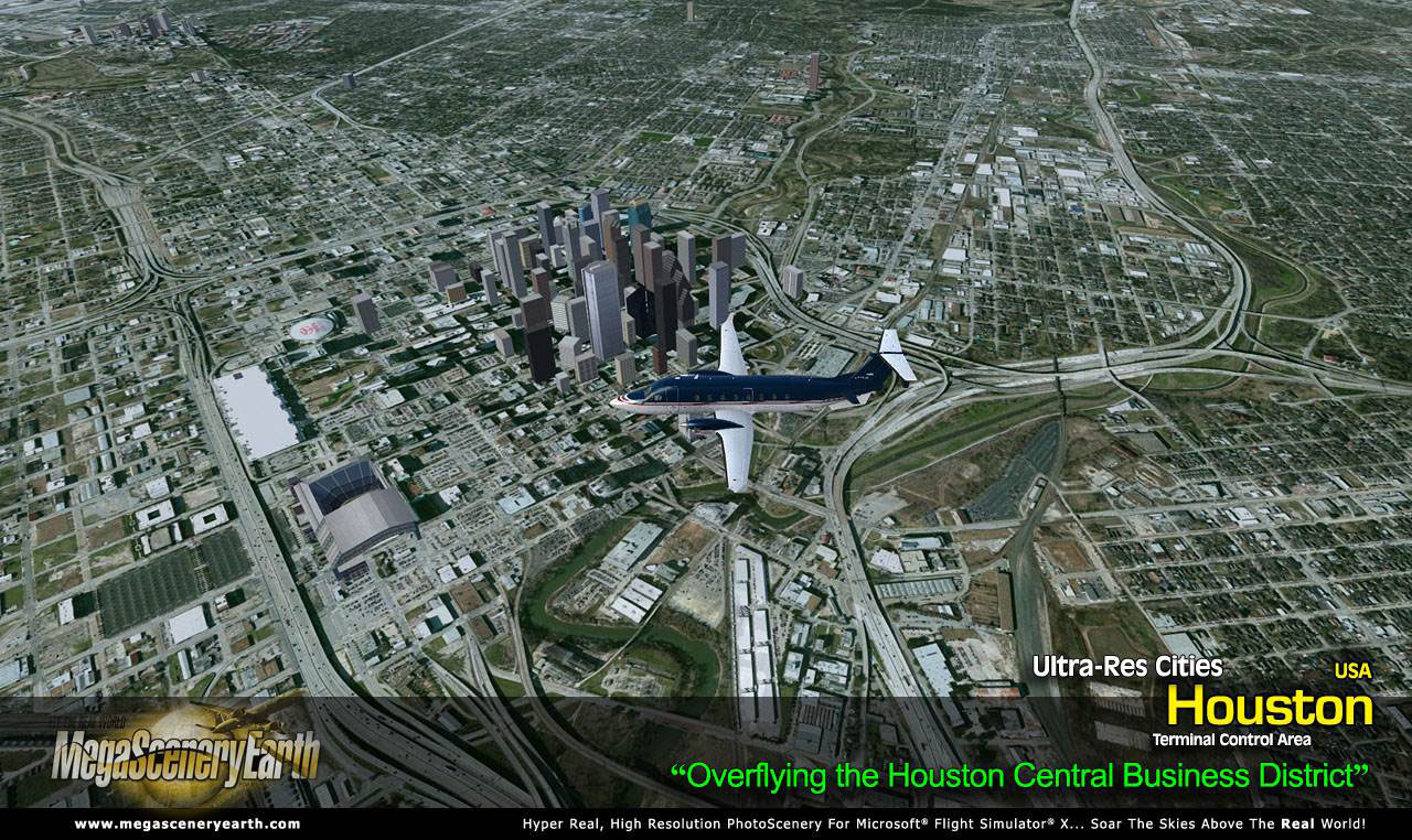 Houston Photoreal Scenery Ultra-Res Cities for FSX/P3D by PC Aviator