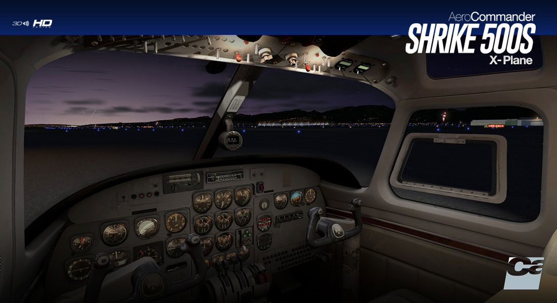 Aero Commander 500S Shrike Commander HD Series for X-Plane by Carenado