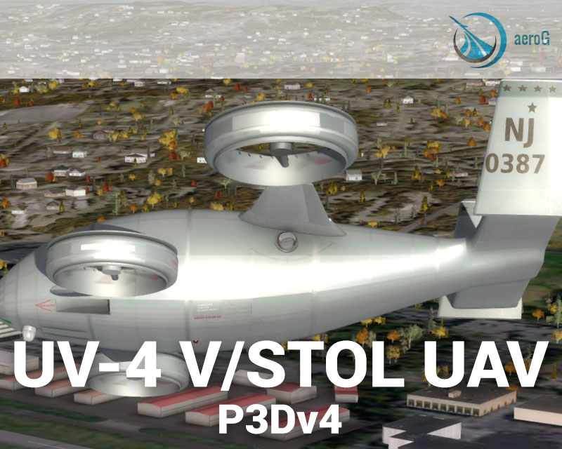 UV-4 eVTOL UAV for P3Dv4 by aeroG LLC